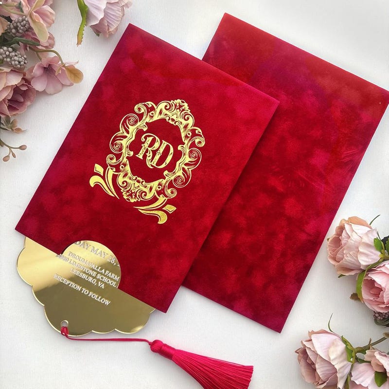Custom Velvet Invitation - Etsy