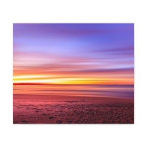 Stunning Beach Sunset Canvas Wall Art/ Sunrise Over the Sea / Coastal ...