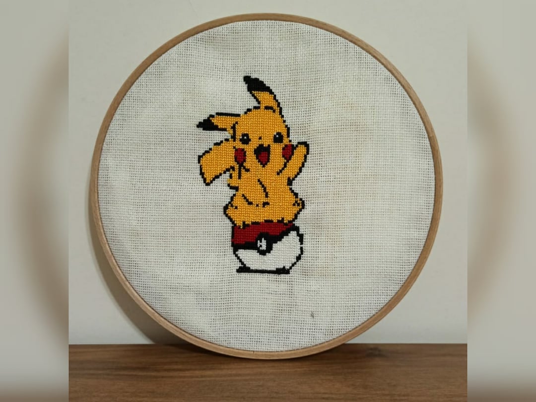 Pikachu Cross Stitch Handmade customizable Please - Etsy
