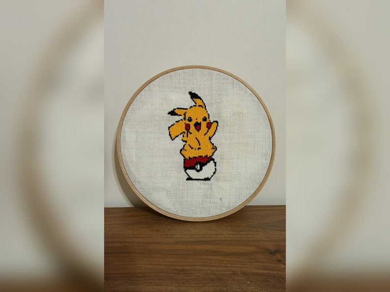 Pikachu Cross Stitch Handmade customizable Please - Etsy