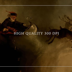 An 1800s Oil Painting Portrait Digital Art Print of Santa Claus and His ...