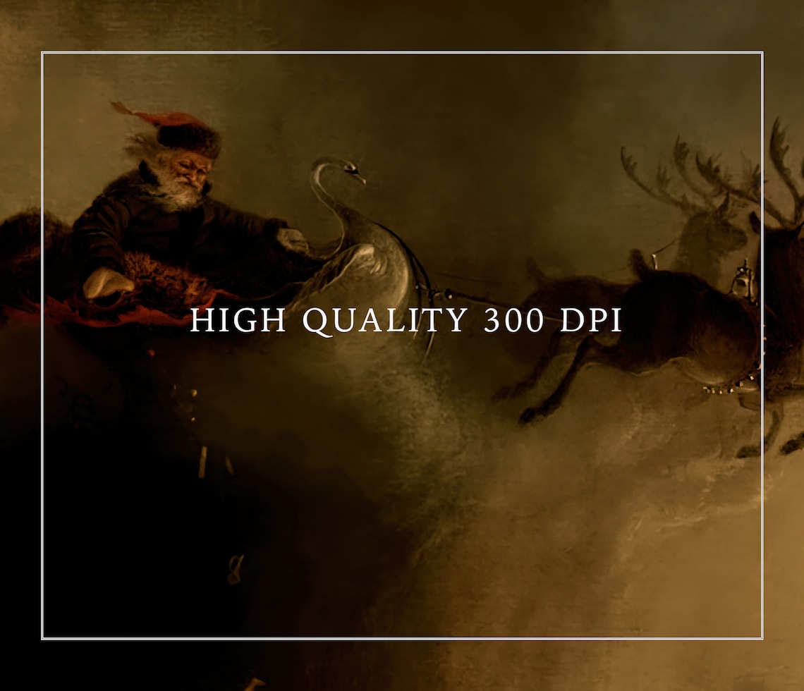 An 1800s Oil Painting Portrait Digital Art Print of Santa - Etsy