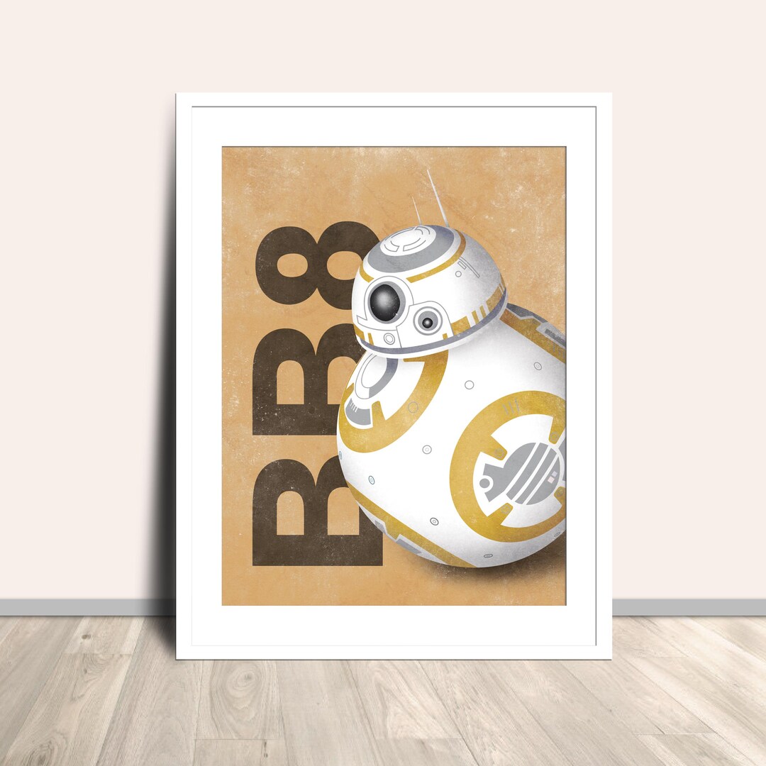 BB8 Poster, Iconic Star Wars Poe Dameron Sci-fi Science Fiction Fantasy Wall Art, A Galaxy Far ...