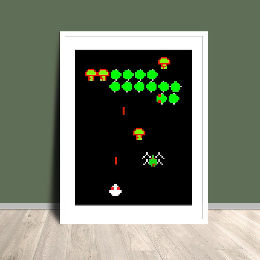Centipede Classic Arcade Game Art Collection Retro 8-bit Vintage Video ...