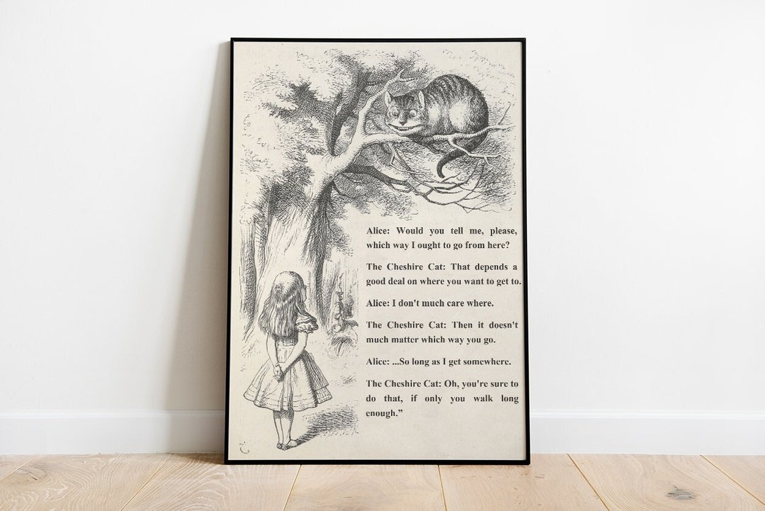 Alice in Wonderland Cheshire Cat Which Way Should I Go Poster Wall Art ...