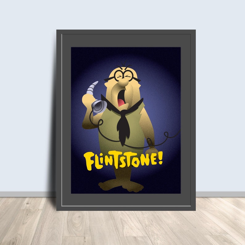 Mr. Slate Poster the Flintstones Poster Cartoon Art Bedrock - Etsy