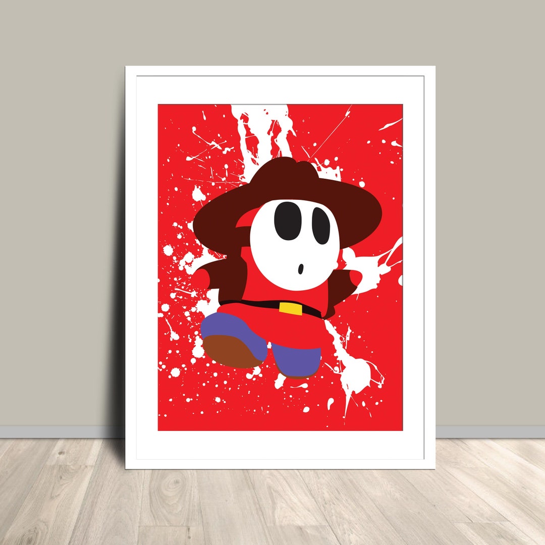 Shy Guy Splatter Print Mario Brothers, Birthday Gift for Gamers, Man ...
