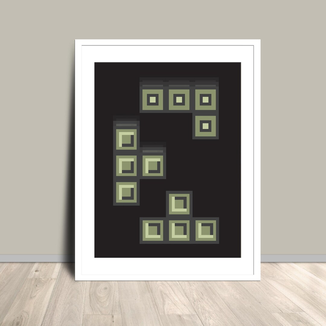 Tetris Classic Arcade Game Art Collection Retro 8-bit Vintage Video ...