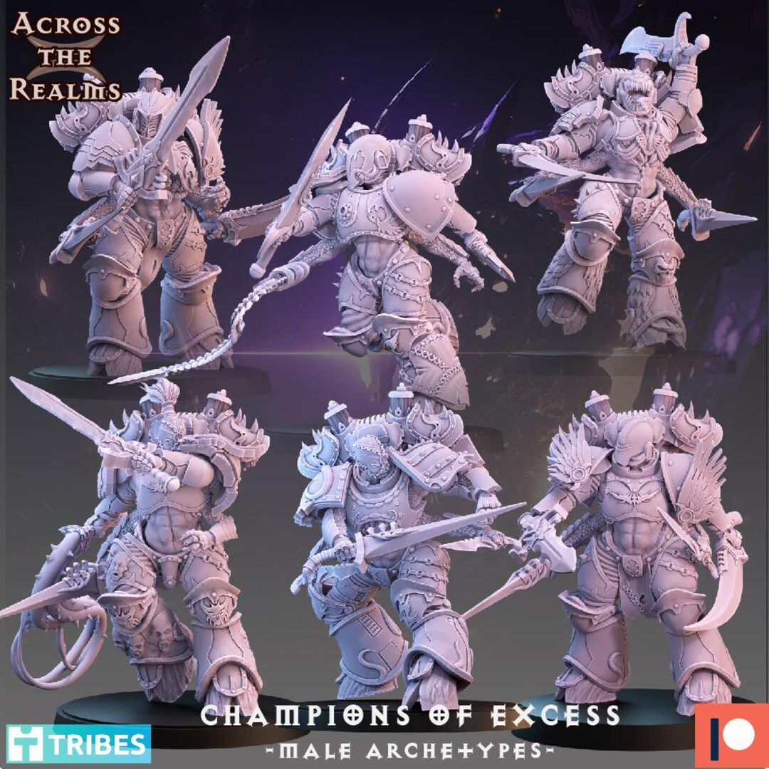 Champions of Excess - Male Archetypes 32mm by Across the Realms ...