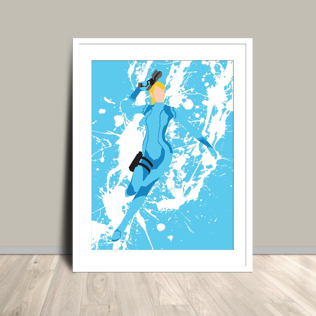Zero Suit Samus Metroid Prime Splatter Print, Birthday Gift for Gamers ...