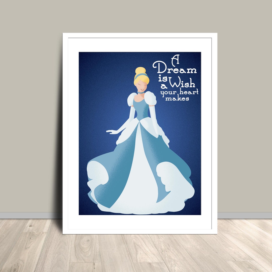 Cinderella Princess Portrait, Princess Cinderella Art Print, Girls ...