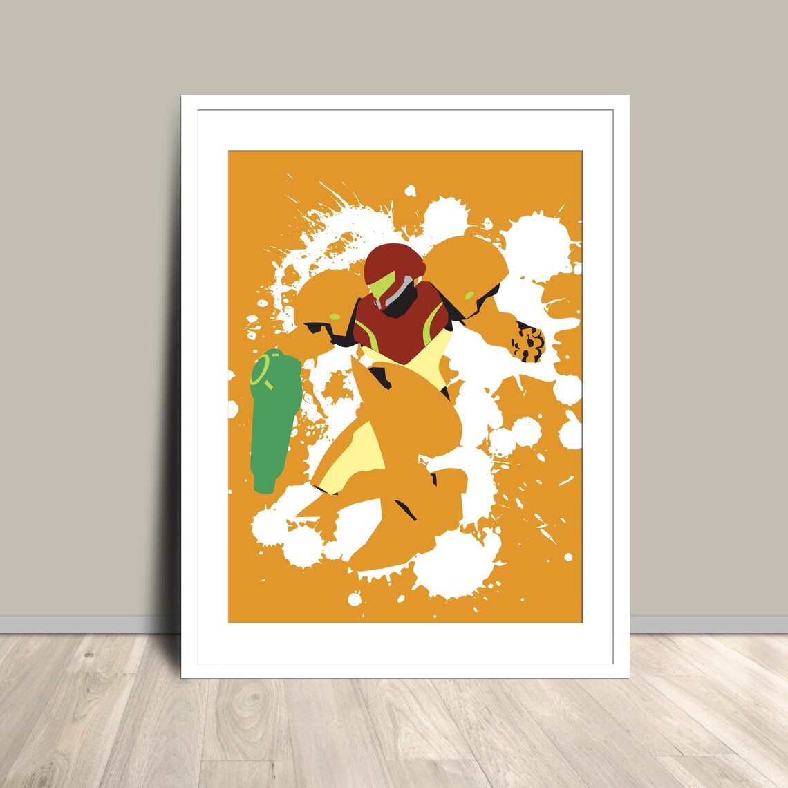 Samus Metroid Splatter Print Smash Brothers, Birthday Gift for Gamers ...