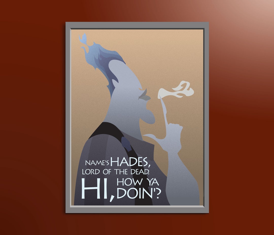 Hades Hercules Poster, Minimalist Art, 'lord of the Dead' Quote ...