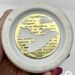 Japanese Chokin Art Gold Metal Engraved White Porcelain Collector Vase ...