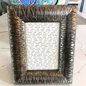 Bronze Wood 4.5” X 6.5” Picture Frame Carved Leaves Design Photo Frame ...
