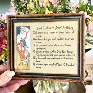 Good Wishes on Your Birthday Poem Vintage Framed Wall Art Love and ...