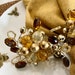 Jeweled Amber and Gold Clusters Napkin Rings Set of 6 Vintage Napkin ...