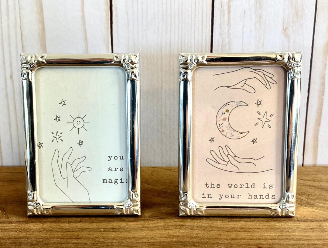 Mini Silver Tone Metal 2 X 3 Picture Frames With Dainty Corner Swirls ...