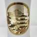Japanese Chokin Art Gold Metal Engraved White Porcelain Collector Vase ...