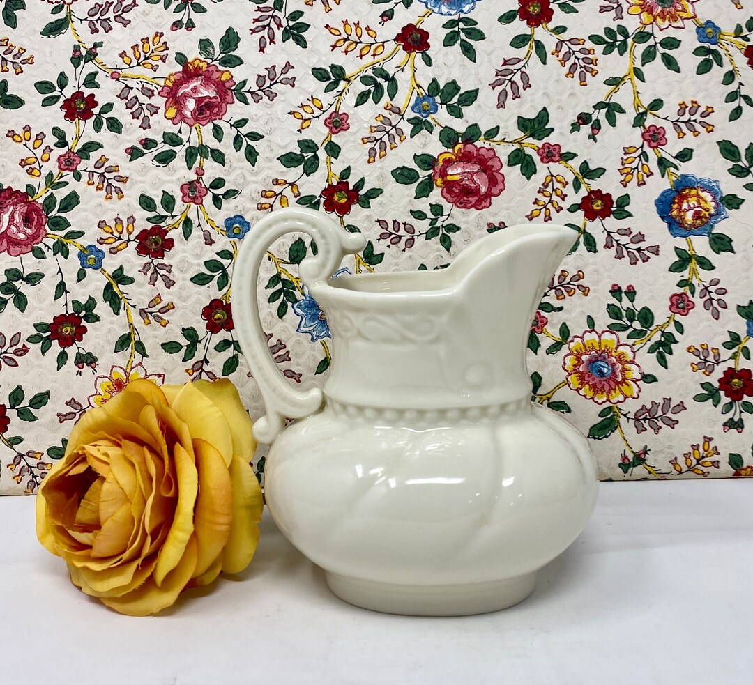 Vintage LENOX Ivory Porcelain Colonial Collection Small Pitcher or Vase ...