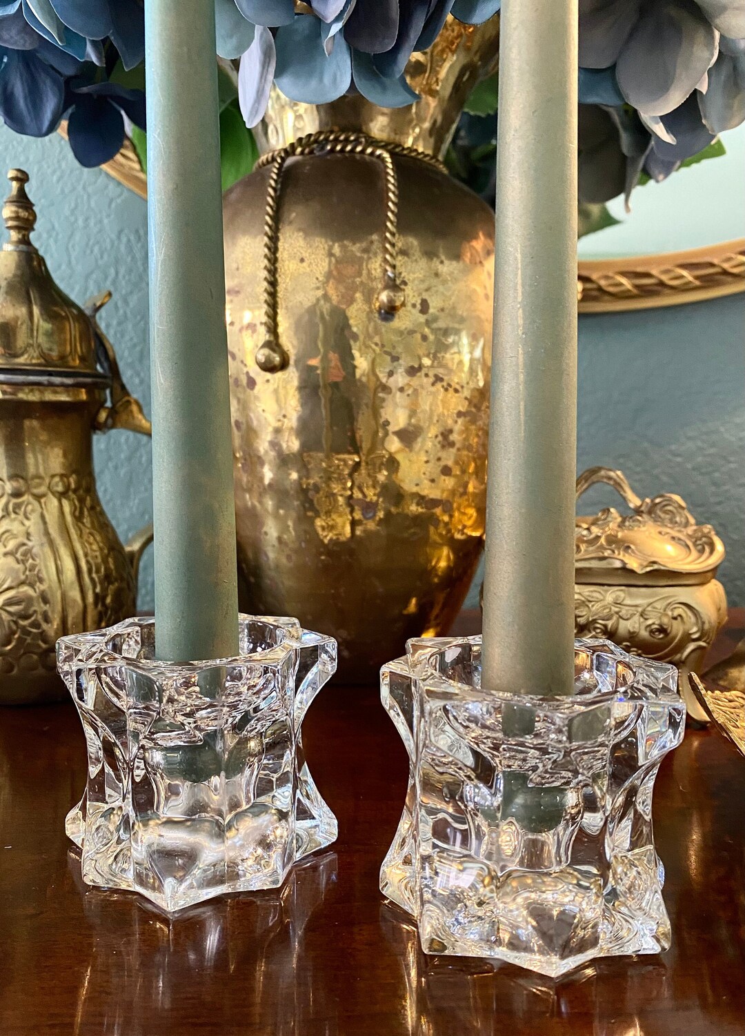 Vintage Leaded Crystal Star Candle Holders - Set of 2 - Etsy