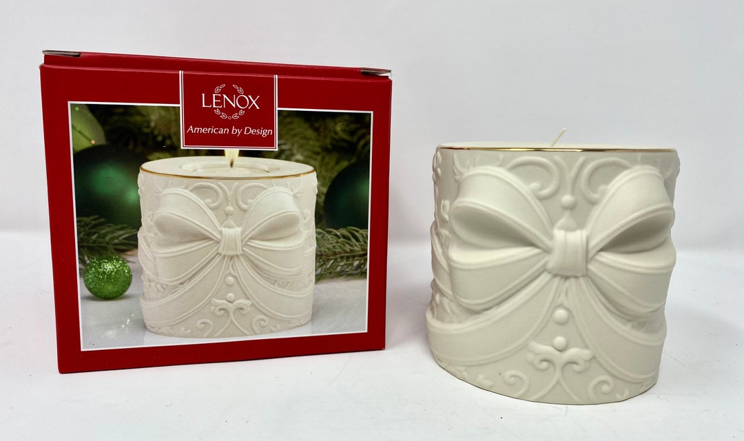 LENOX Porcelain American by Design Radiant Light Bow Votive Candle ...