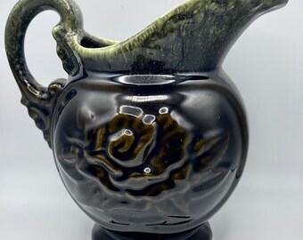 Hull Green Drip Pottery Vase - Etsy