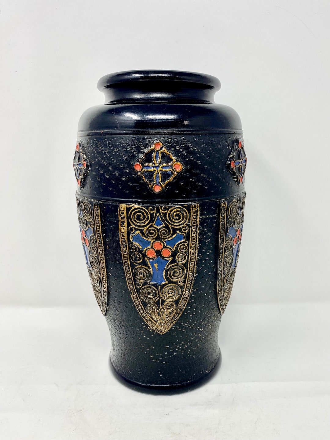 Black Textured Tokanabe Vase Signed Made in Japan Vintage 10 Rare - Etsy