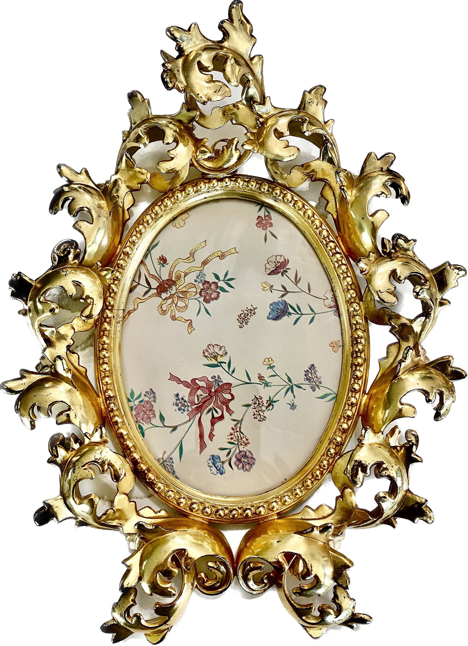 Antique Ornate Oval Rococo Cast Iron in Victorian Gold Gilt Heavy Wall ...