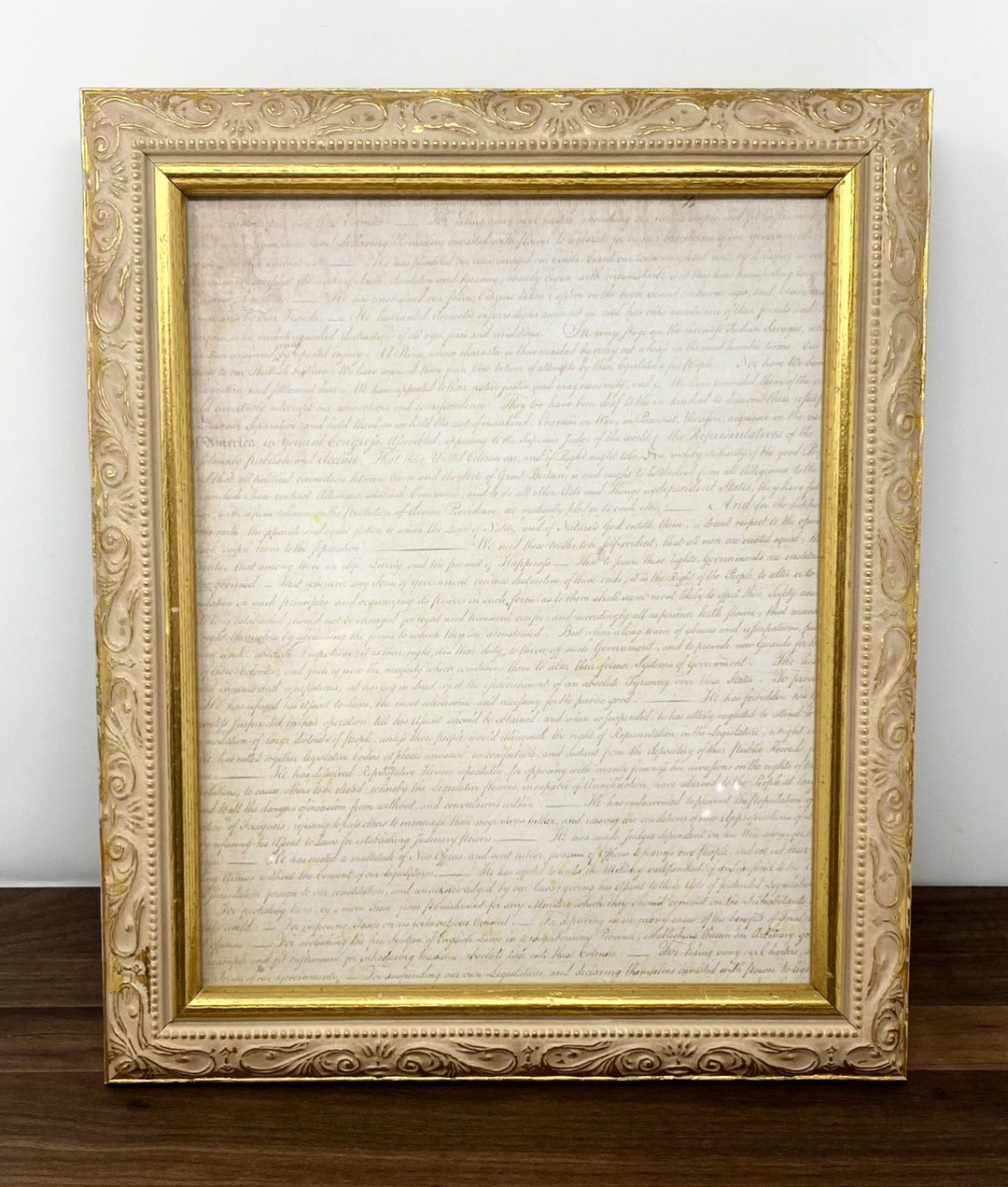Vintage Gold Wooden Brocade Design 8 X 10 Photo Frame Wall Mount or ...