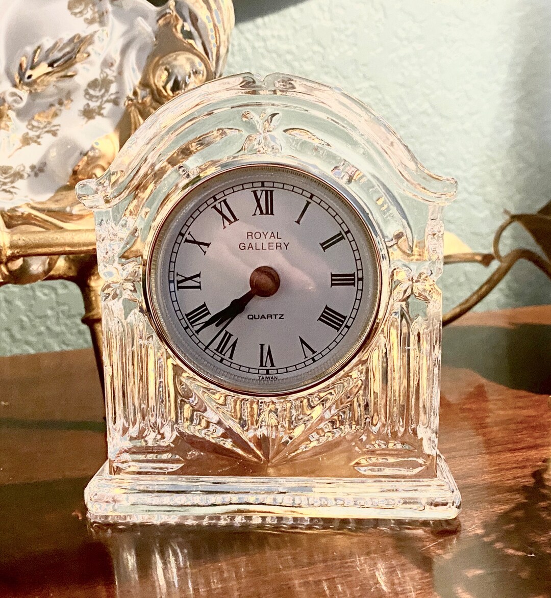 Vintage Royal Gallery Champlain 24% Lead Crystal Clock New Battery ...