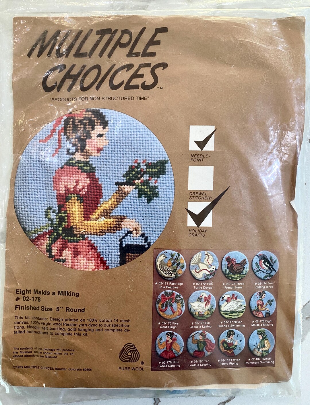 Vintage Needlepoint Kit 1979 “multiple Choices” Cross-stitch NOS #02 ...