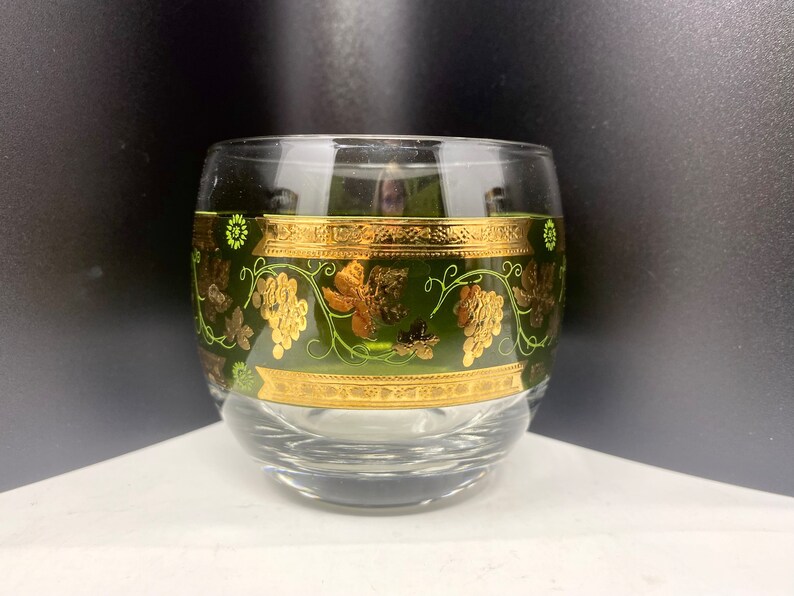 Cera Golden Grapes Roly Poly Glass Cera Barware 1960s Cocktail Glass ...