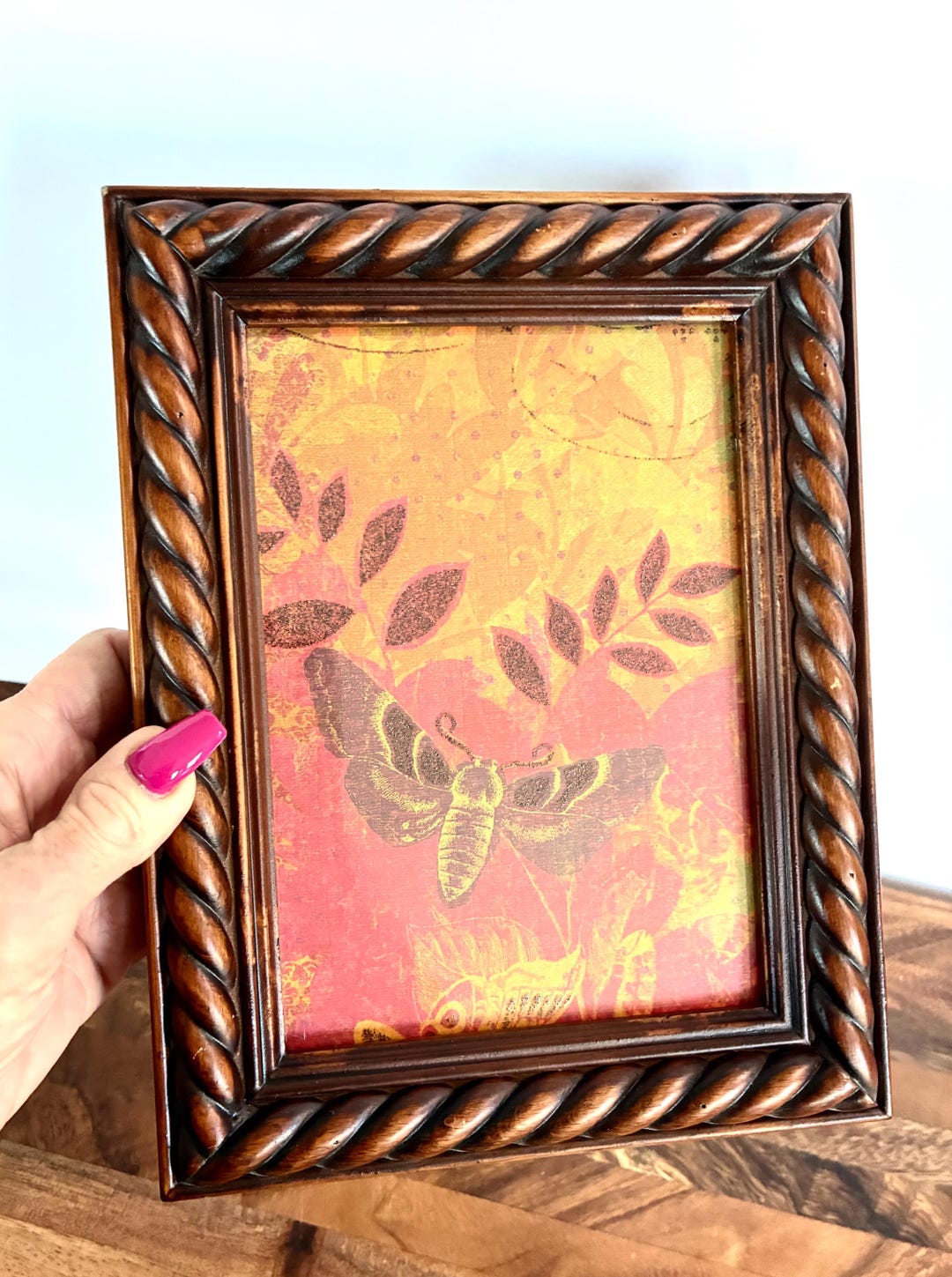 Vintage Antiqued Gold Bronze Wooden Photo Frame: (5x7) Ropped Design - Etsy