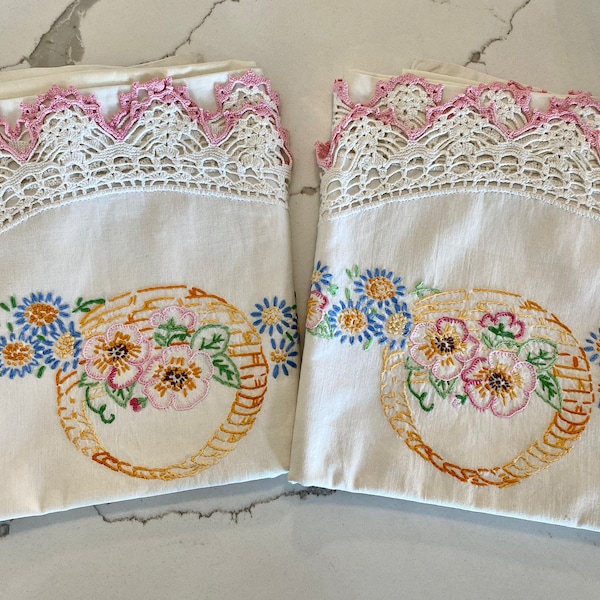 Hand Embroidered Pillow Cases - Etsy