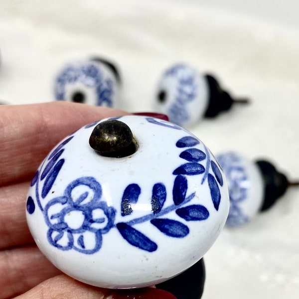 Blue Porcelain Knobs - Etsy