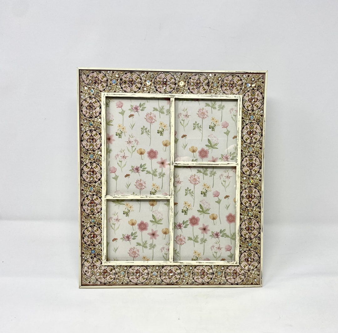Large Handmade Elsal Photo Frame Metal With Jeweled Fabric Multiple ...
