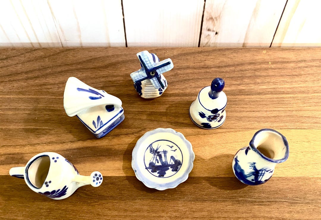 Vintage Delft Blue Miniature Figurines - Enesco Dollhouse Collectibles ...