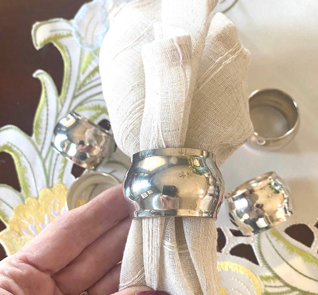 Vintage Silver Plated Napkin Rings Napkin Holders by Eaton Set of 7 ...