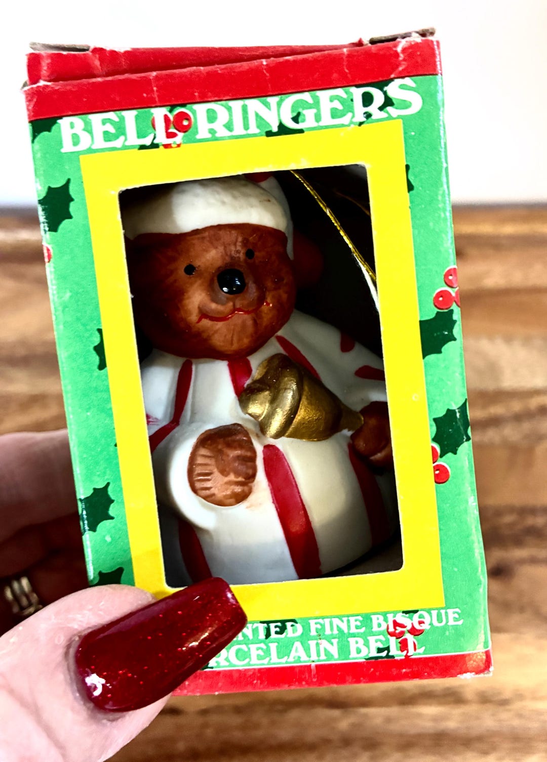 Vintage 1985 Giftco Bell Ringer Christmas Ornament Teddy Bear NEW - Etsy