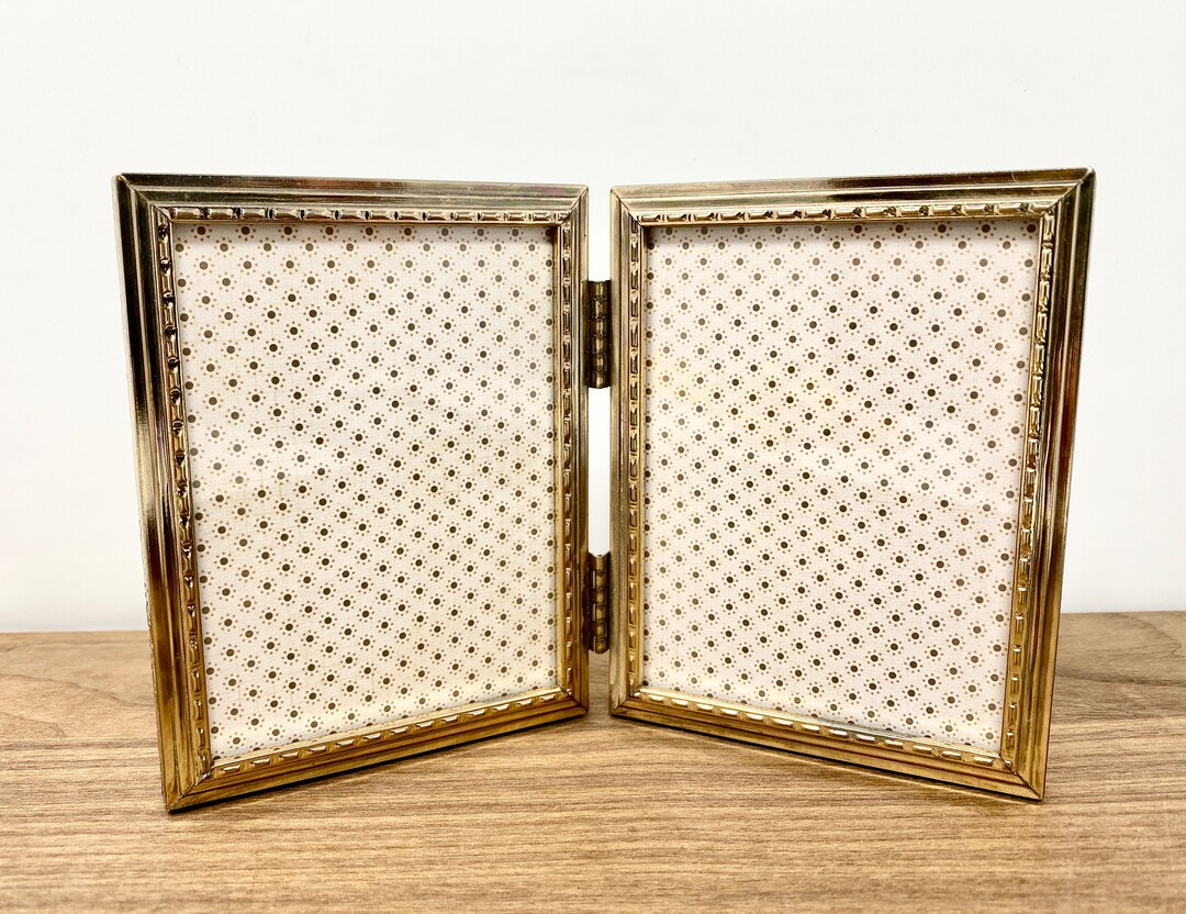 Vintage Mini Brass 3 X 4 Small Double Hinged Picture Frames Brass Deco ...