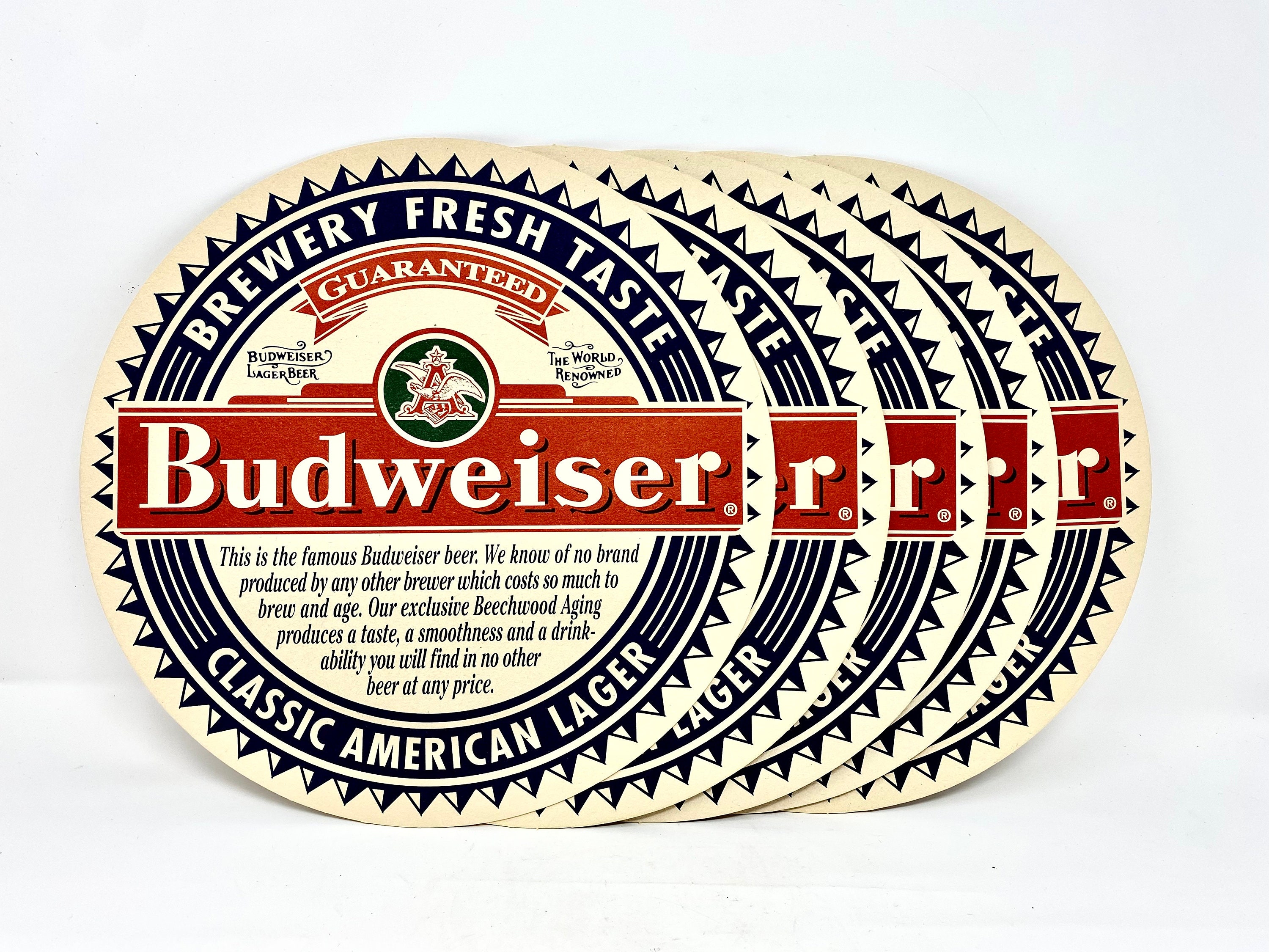 Vintage Budweiser 12 Coaster Breweriana Beer Bar Large Coaster Trays 2 ...