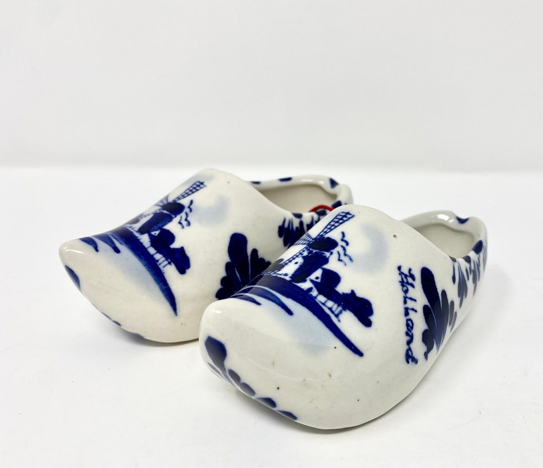 Mini Blue White Delft Clogs 1980s Hand Painted in Holland Delft Blue ...