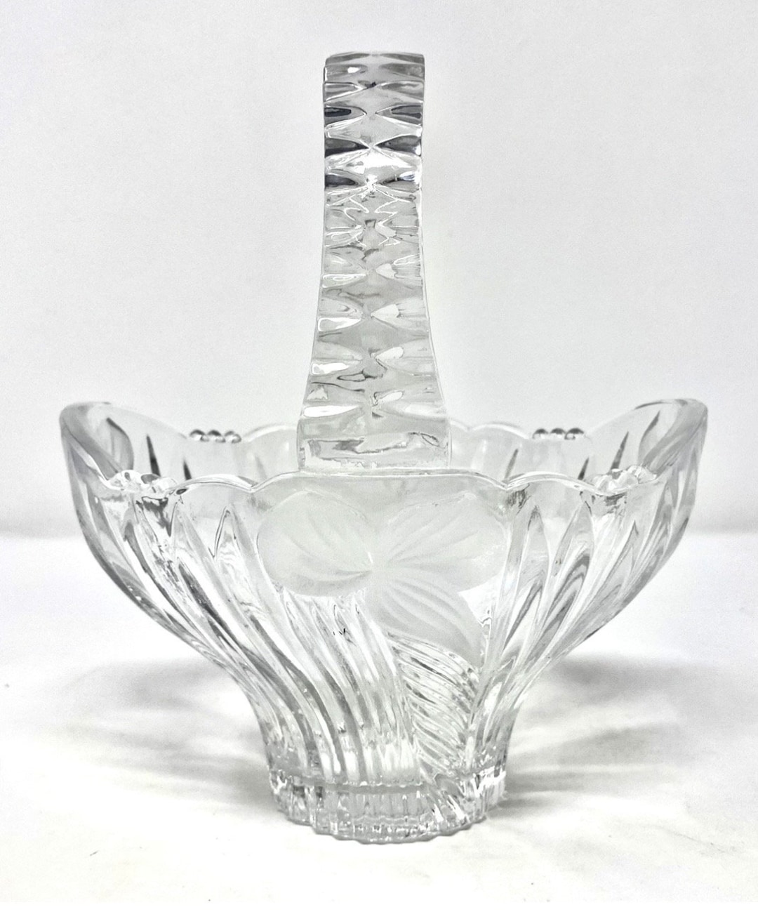 Vintage 1980s Princess House Cut Lead Crystal Handle Basket Easter ...