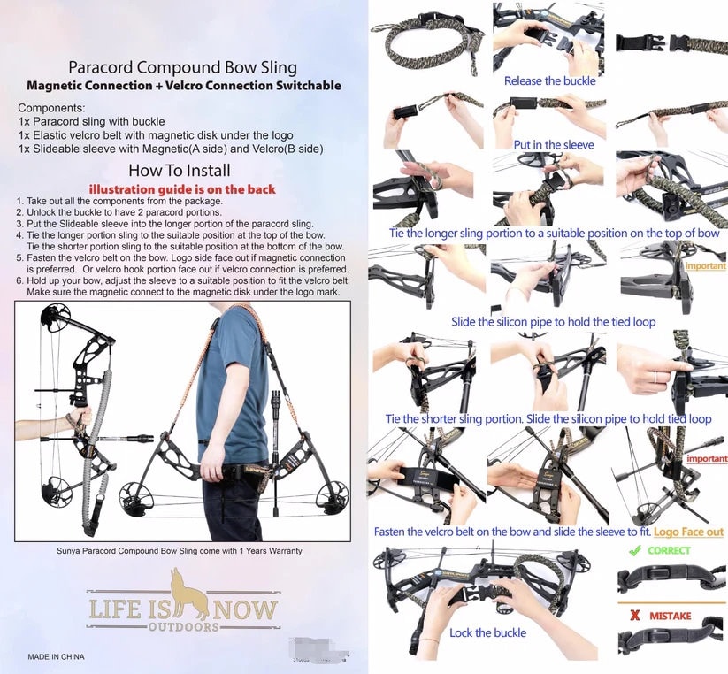 Paracord Compound Bow Sling W/strap Magnet - Etsy