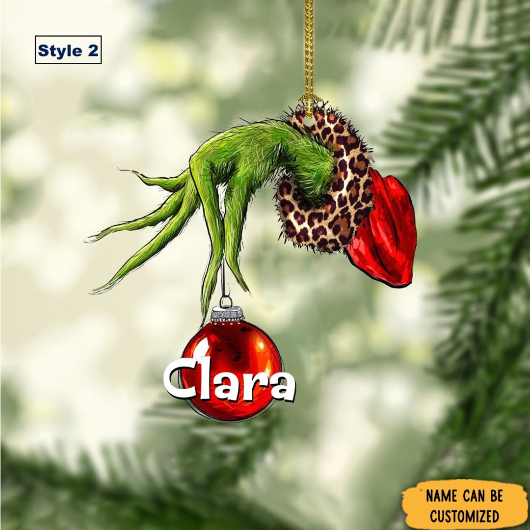 Personalized Grinch Hand Ornament Unique Christmas Ornaments - Etsy