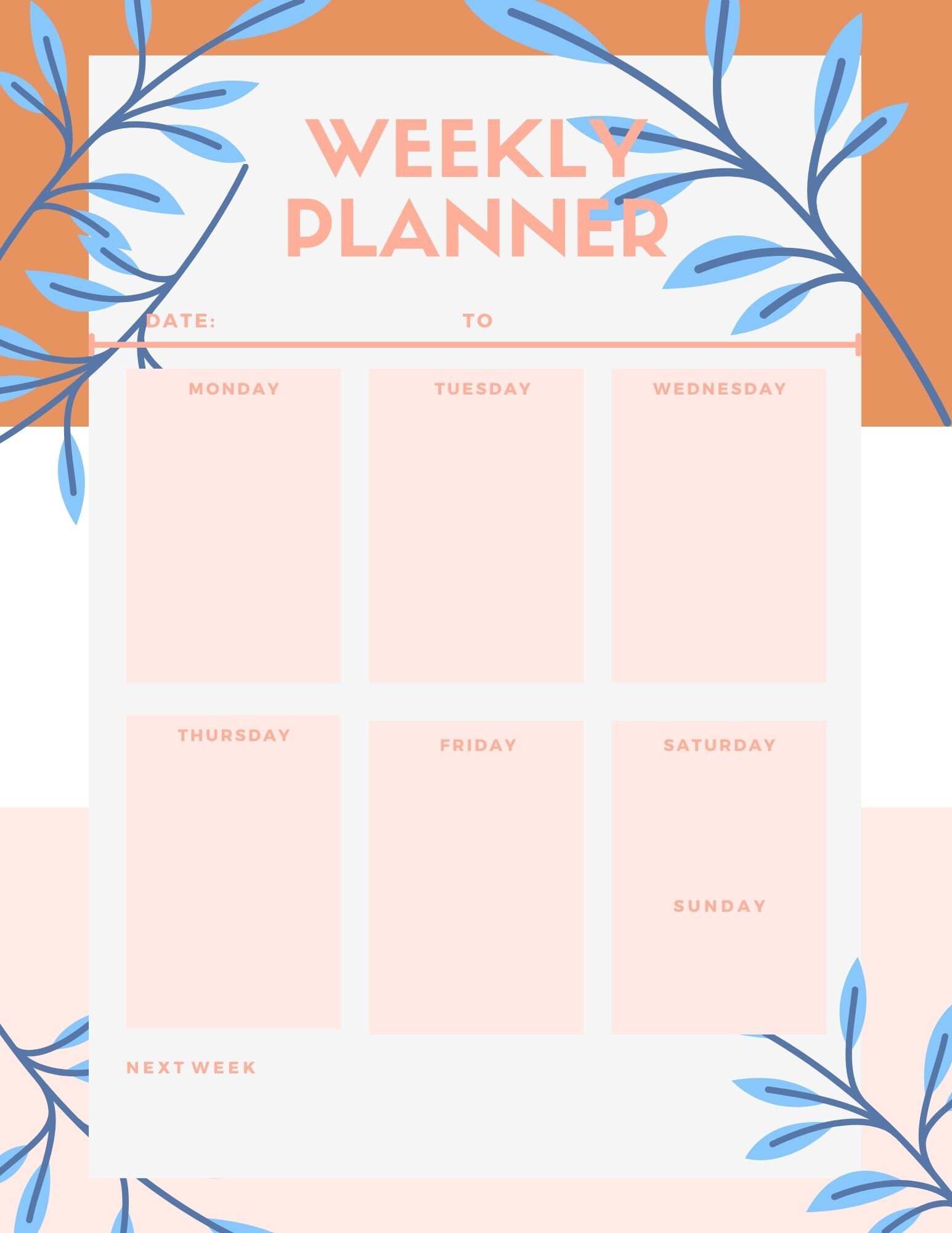 Digital Weekly Planner-printable Planner, Instant Download ...