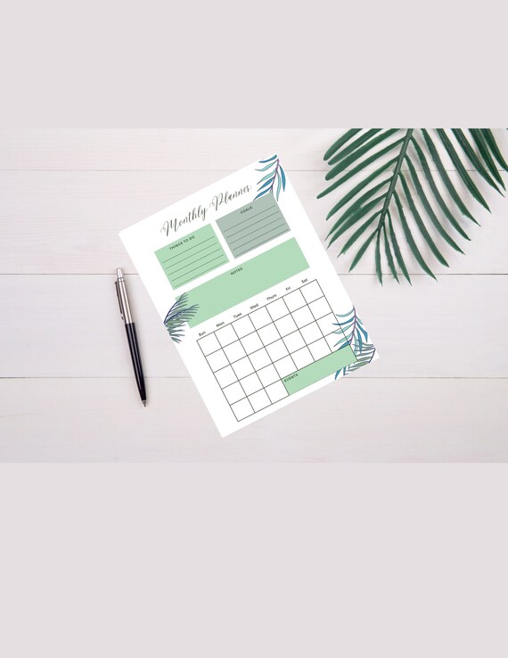 Digital Monthly Planner-printable Planner Instant Download - Etsy