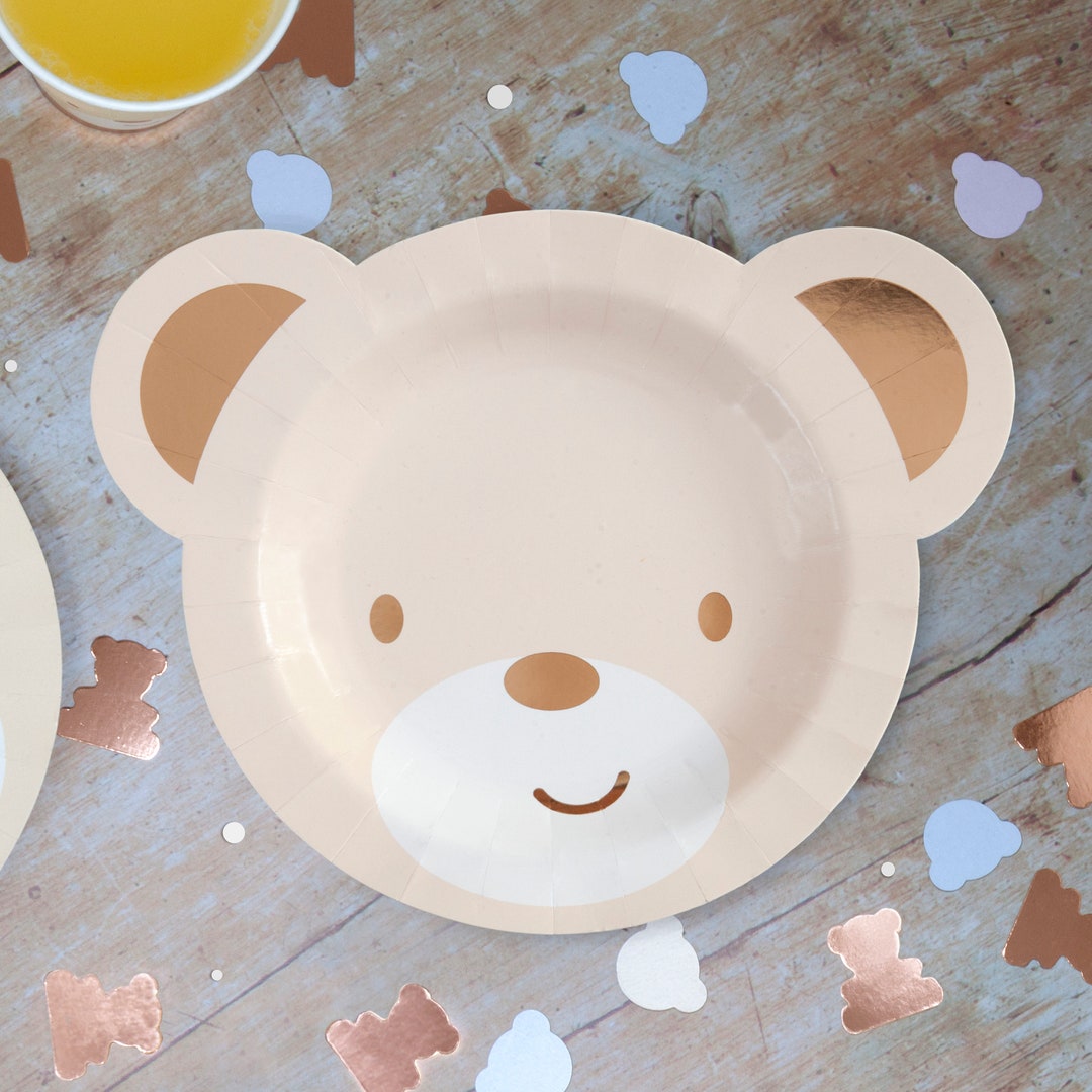 Party Plates Teddy Bear Shaped Paper 8 Plates per Pack - Etsy