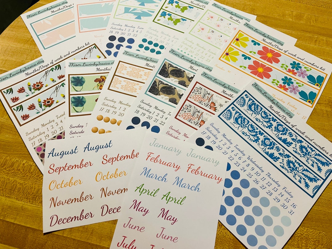 Personalized Planner Stickers/full Year 12 Month Planner Stickers/full ...